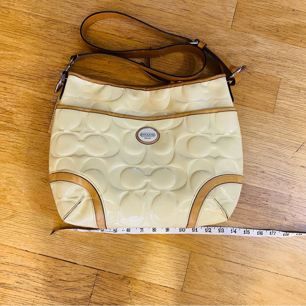 Coach Embossed Patent Leather Peyton Shoulder Bag - Gem